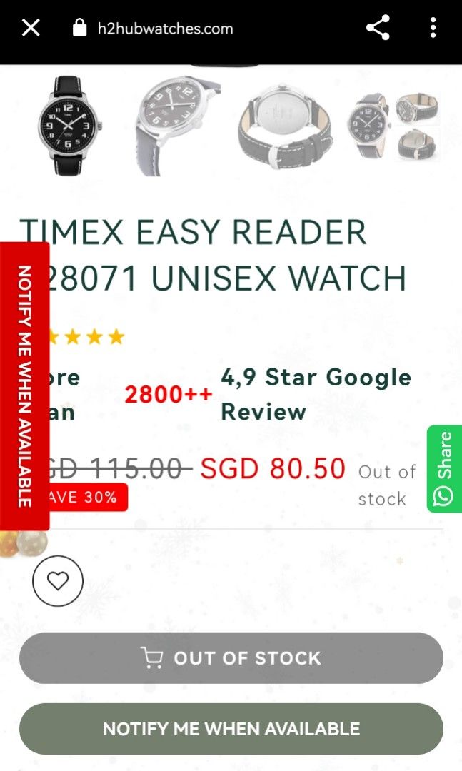 Timex Men Easy Reader Indiglo Black Dial Watch T28071, Men's Fashion ...