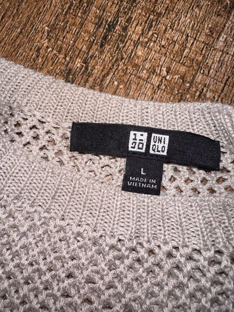 UNIQLO 3D knit mesh top, Women's Fashion, Tops, Longsleeves on Carousell