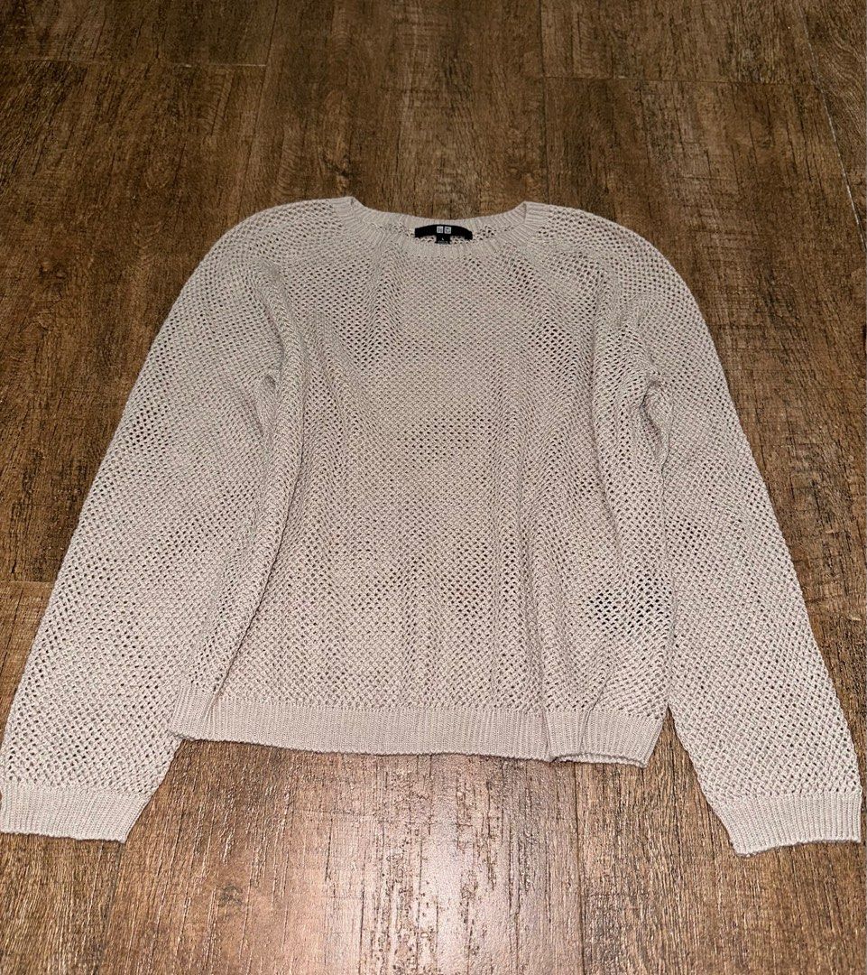UNIQLO 3D knit mesh top, Women's Fashion, Tops, Longsleeves on Carousell