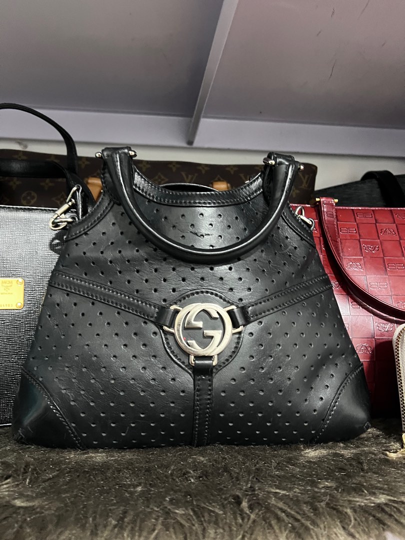 Vintage Gucci Punching logo plate two way black, Luxury, Bags & Wallets ...
