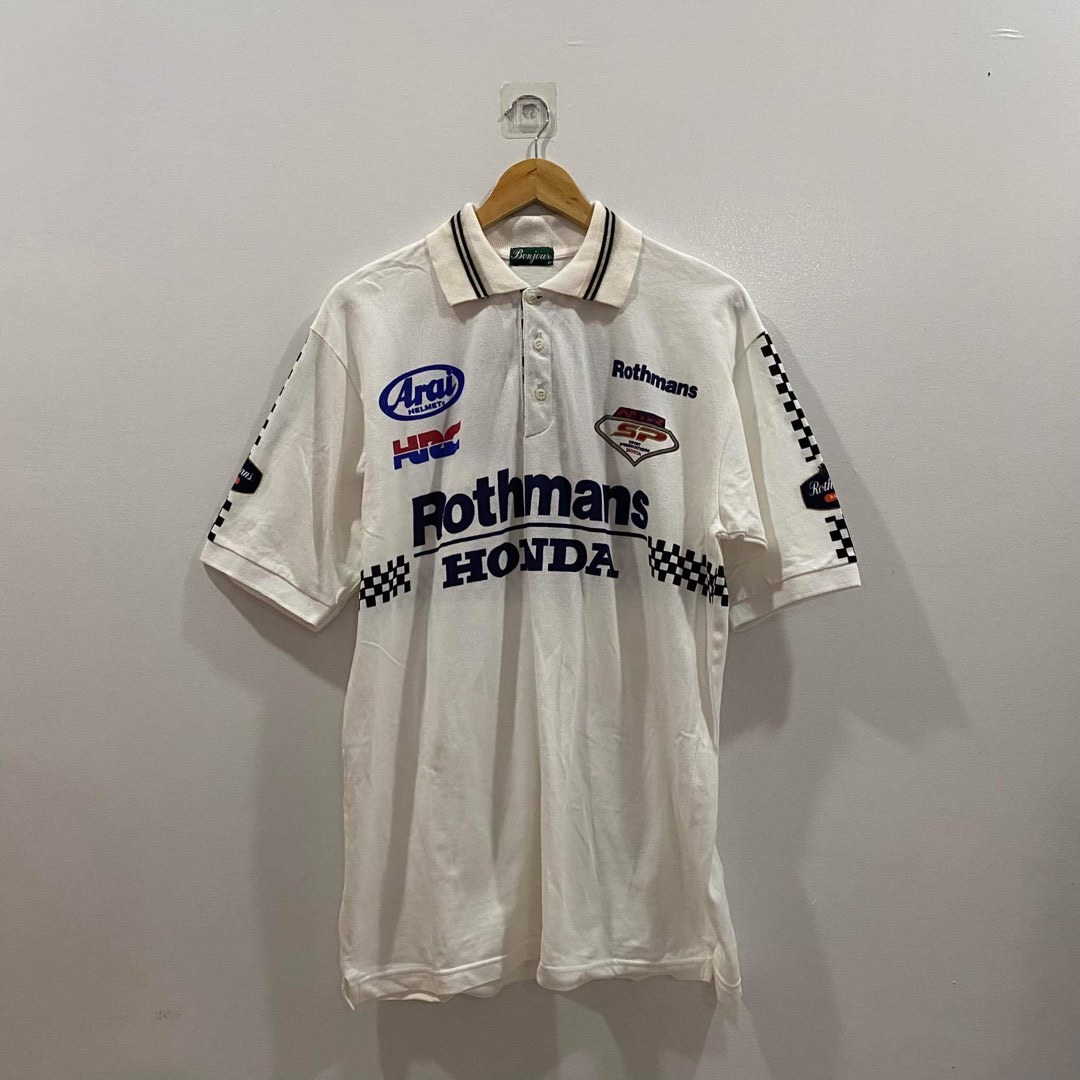Vintage Honda Racing Rothmans Poloshirt, Men's Fashion, Tops & Sets ...