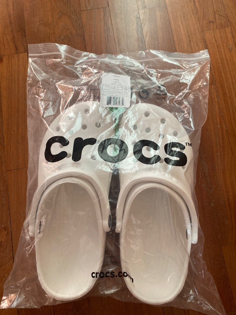 White basic crocs Female US 9 , Men's Fashion, Footwear, Flipflops and ...