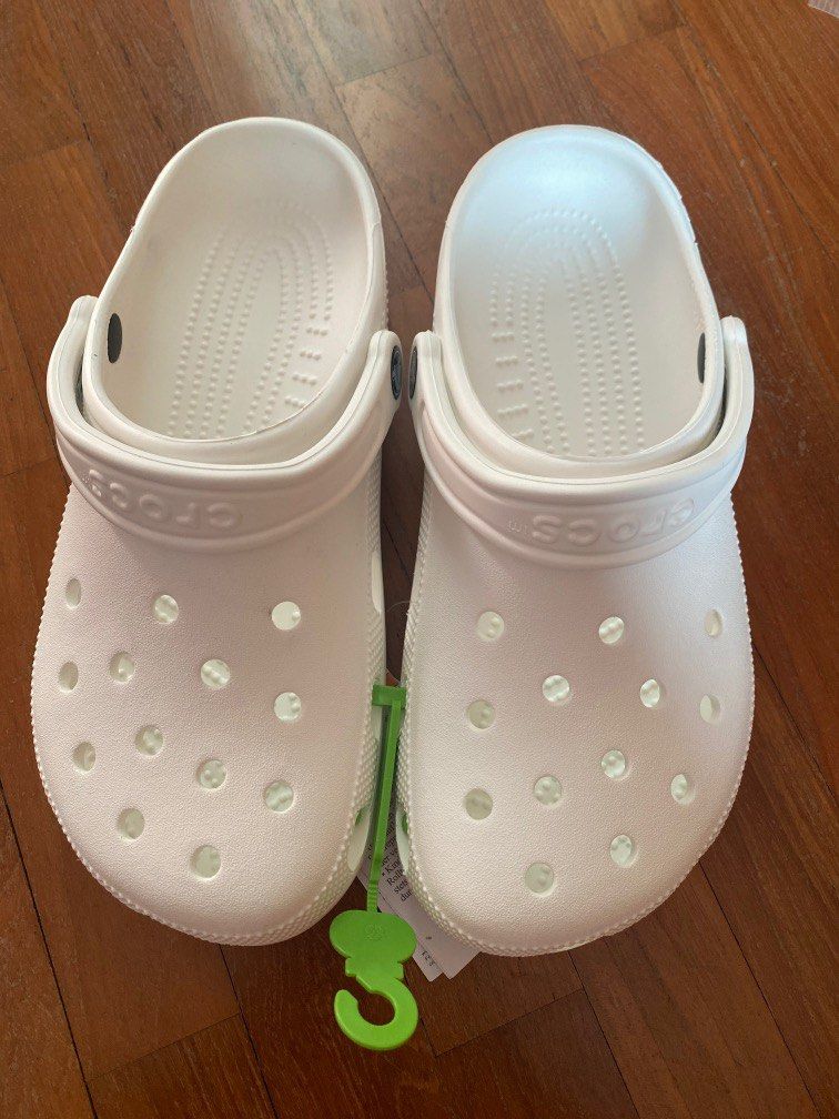 White basic crocs Female US 9 , Men's Fashion, Footwear, Flipflops and ...