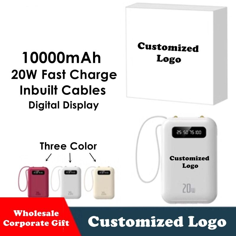 Wholesale Corporate Gift Company Event 10000mah Powerbank Inbuilt Cable ...
