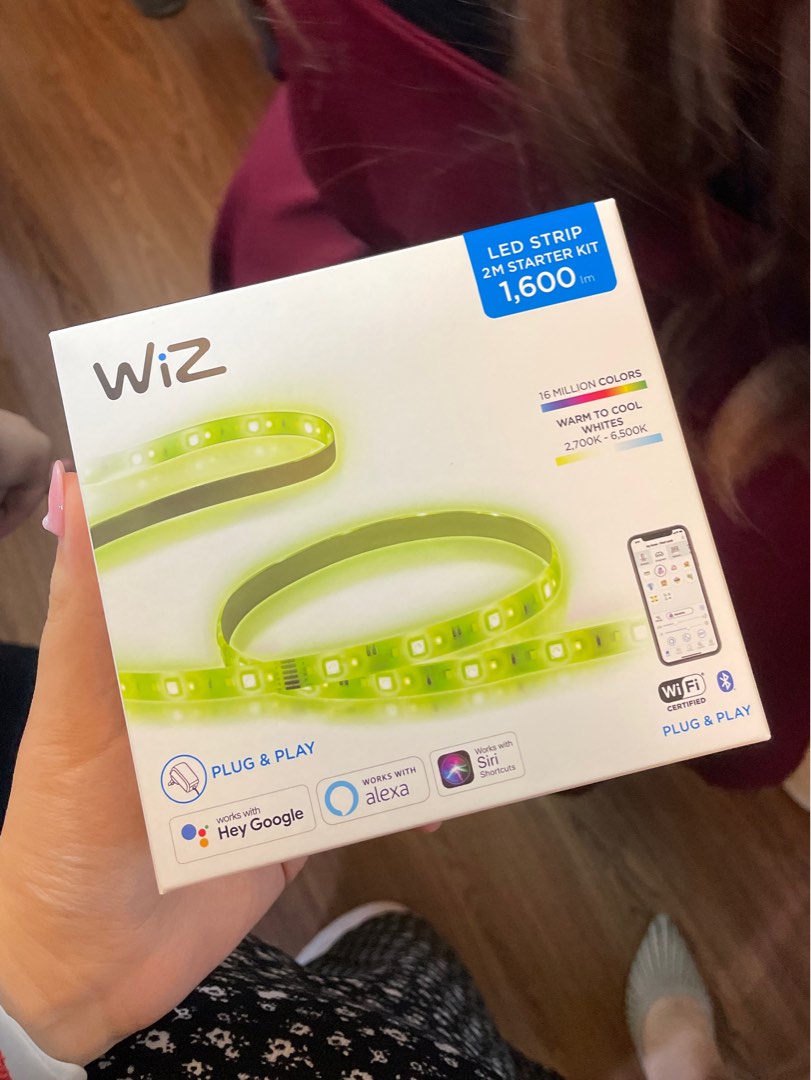 WiZ light LED strip 2M starter kit, Furniture & Home Living, Lighting ...