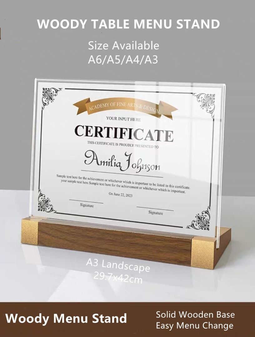 Woody Table Menu Stand | Wooden Restaurant Order Slip Board | Vintage ...