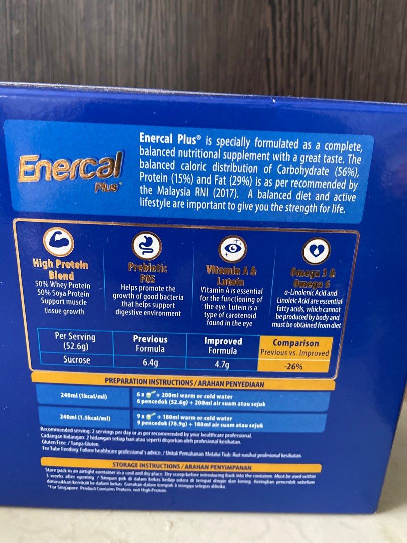 Wyeth Nutrition Enercal Plus, Health & Nutrition, Health Supplements ...