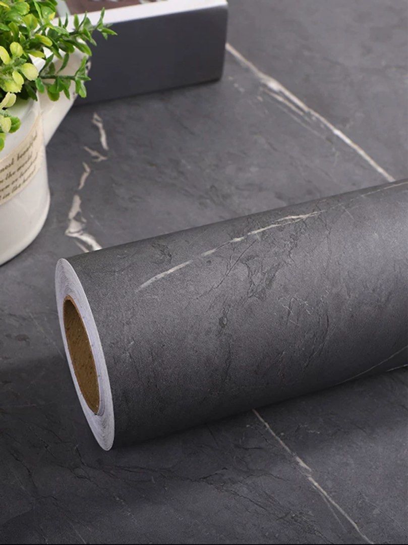 80cm x 5 Metres Matte Grey Stone PVC Stickers Wallpaper Decal Wardrobe ...
