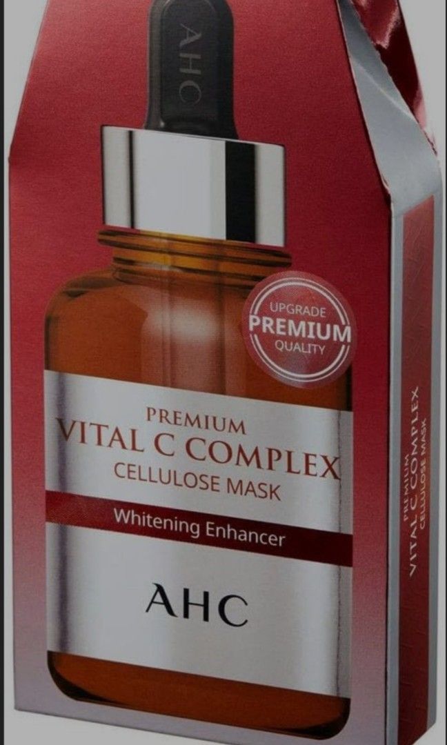 AHC PREMIUM VITAL C COMPLEX FACIAL MASK SHEET27g x 5 SHEETS, Beauty & Personal Care, Face, Face ...