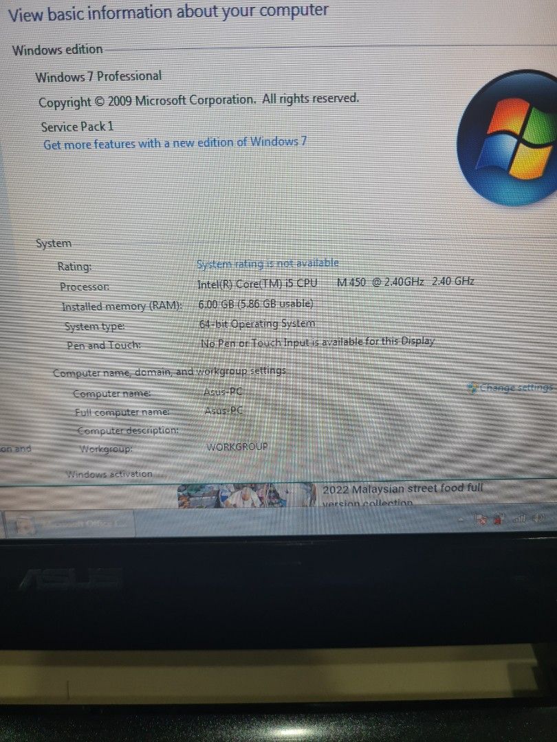 Asus I5 SSD Win7 Laptop, Computers & Tech, Laptops & Notebooks on Carousell
