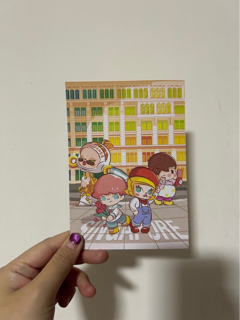 Authentic Popmart greeting card postcard Singapore Skullpanda Dimoo ...