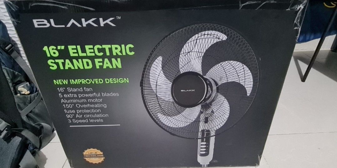 Blakk 16 in Electric Stand Fan, Furniture & Home Living, Lighting ...