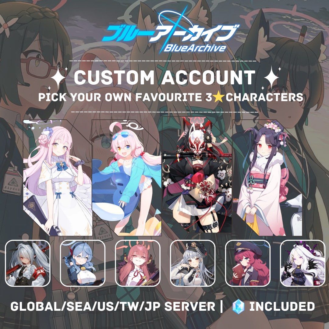 BLUE ARCHIVE Custom Accounts (All Servers), Video Gaming, Video Games ...
