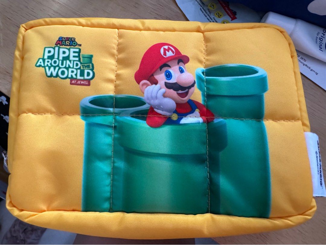 Brand New Super Mario Poofy Pouch, Babies & Kids, Going Out, Carriers ...