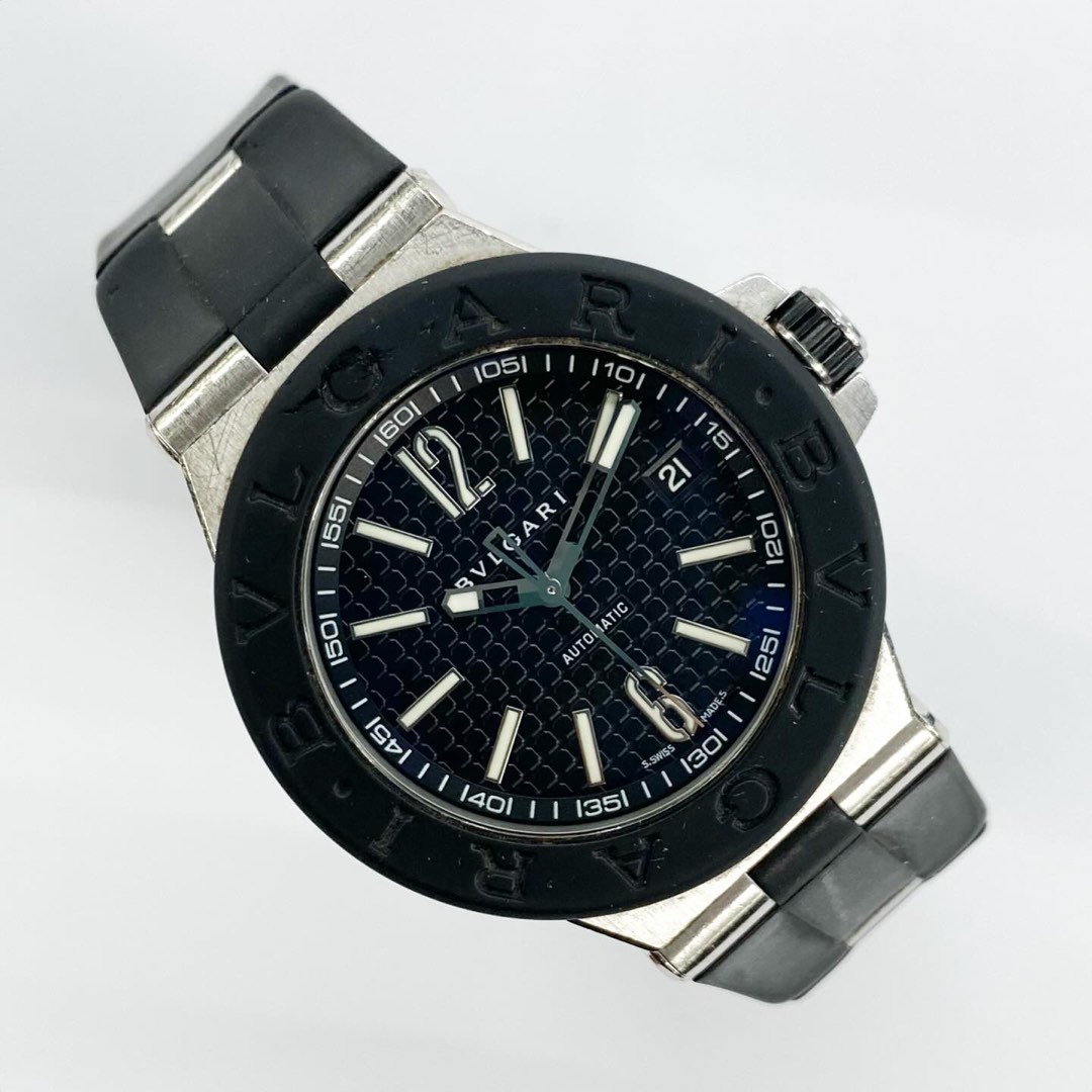 BVLGARI Diagono Automatic Black Dial, Barang Mewah, Jam Tangan di Carousell
