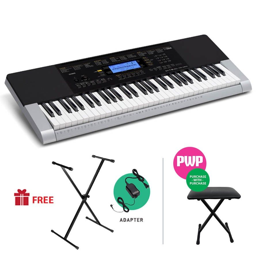 Casio Keyboard with Stand and Bench CTK-4400, Hobbies & Toys, Music ...