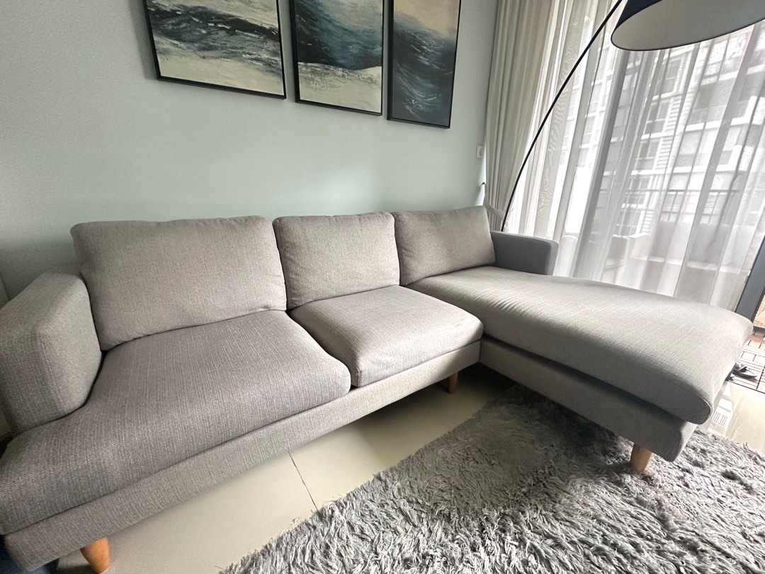 Castlery L Shaped Tana Sofa Light Grey, Furniture & Home Living, Furniture, Sofas on Carousell