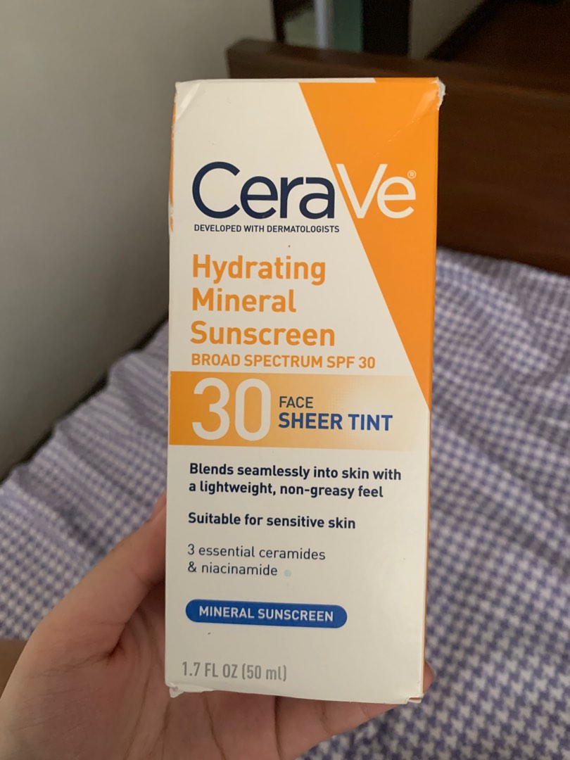 CeraVe Hydrating Mineral Tinted Sunscreen, Beauty & Personal Care, Face ...