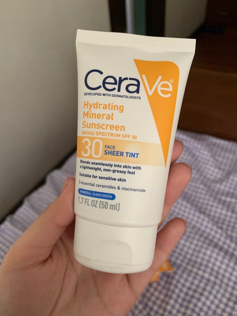 CeraVe Hydrating Mineral Tinted Sunscreen, Beauty & Personal Care, Face ...