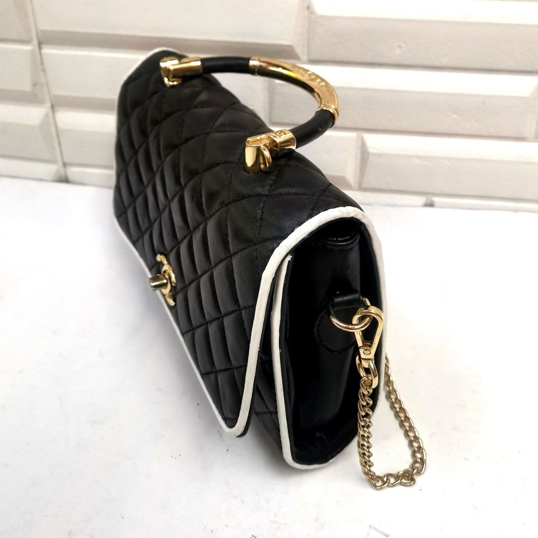 CHANEL Carry Chic Flap Bag Quilted LambskinTop Handle, Luxury, Bags ...