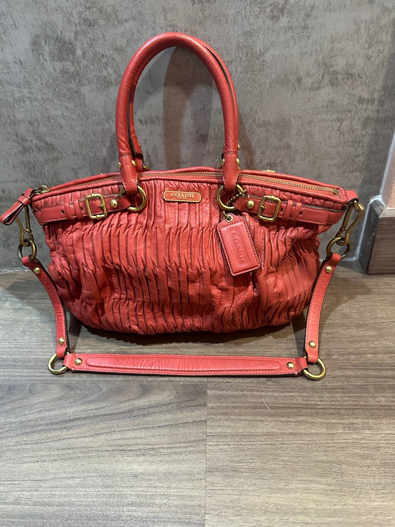 Coach 2 way bag leather, Luxury, Bags & Wallets on Carousell