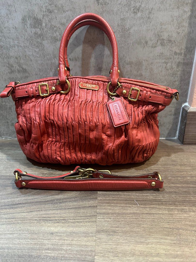 Coach 2 way bag leather, Luxury, Bags & Wallets on Carousell