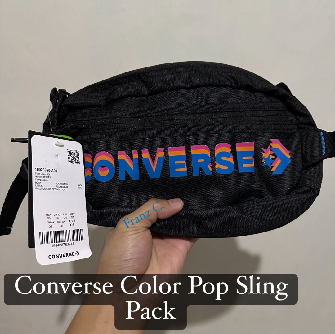 Converse Color Pop Sling Pack - Black - Converse Belt Bag, Men's ...