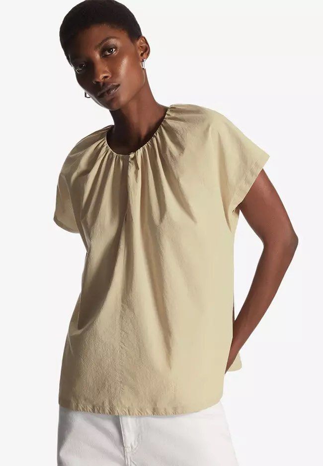 COS gathered top, Women's Fashion, Tops, Blouses on Carousell