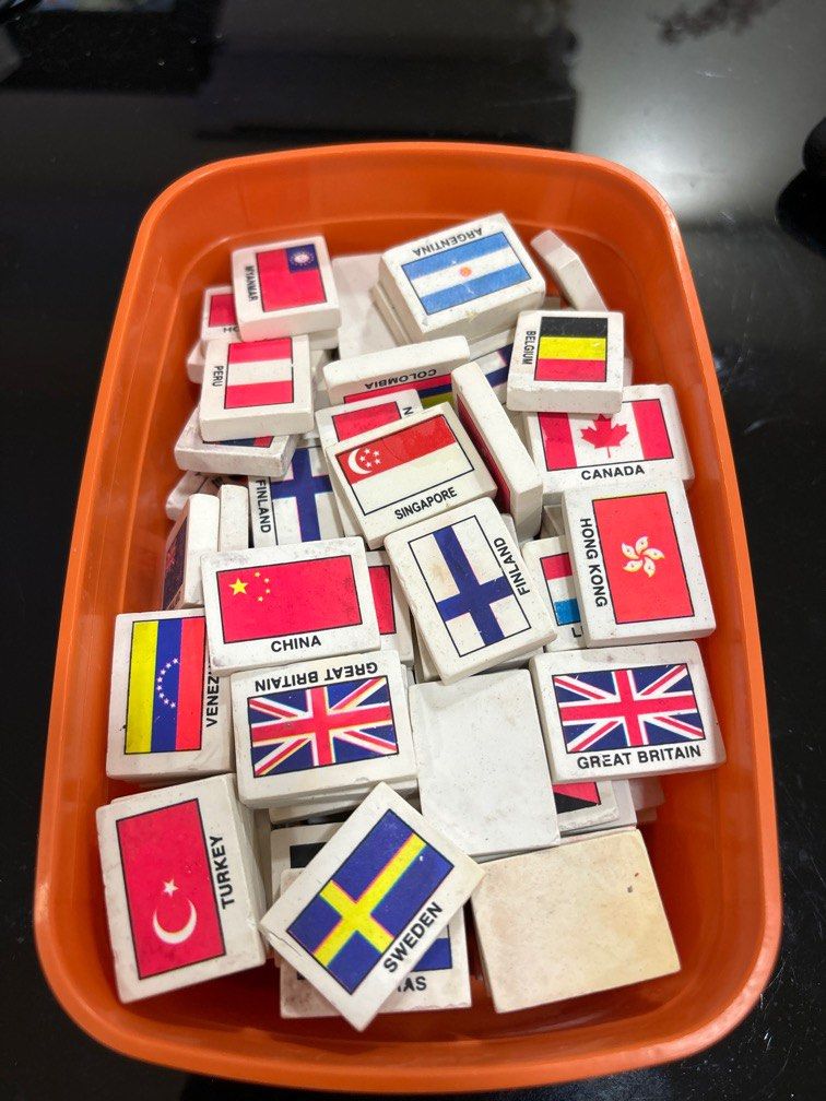 Country Flags Erasers, Hobbies & Toys, Toys & Games on Carousell