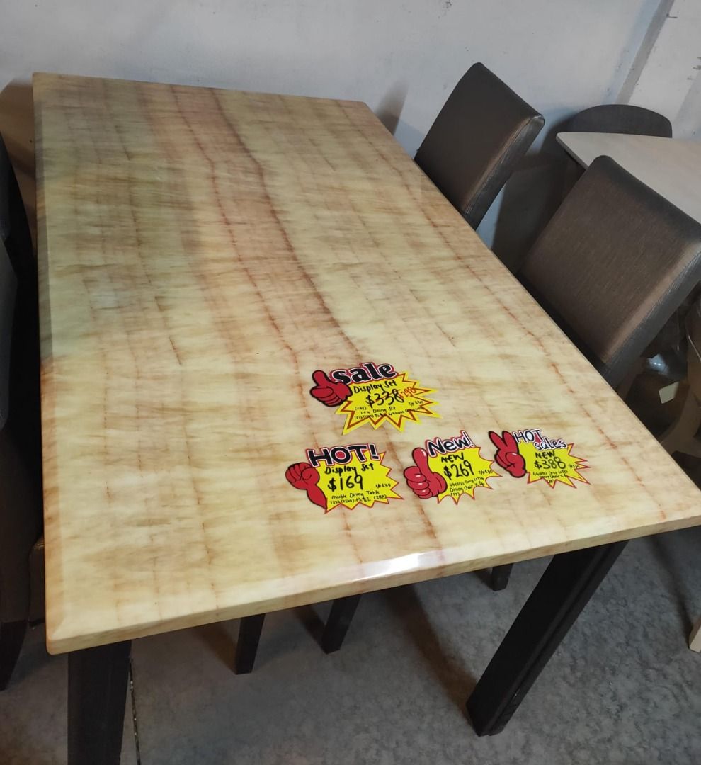 Display Set Culture marble Table With Chairs, Furniture & Home Living ...