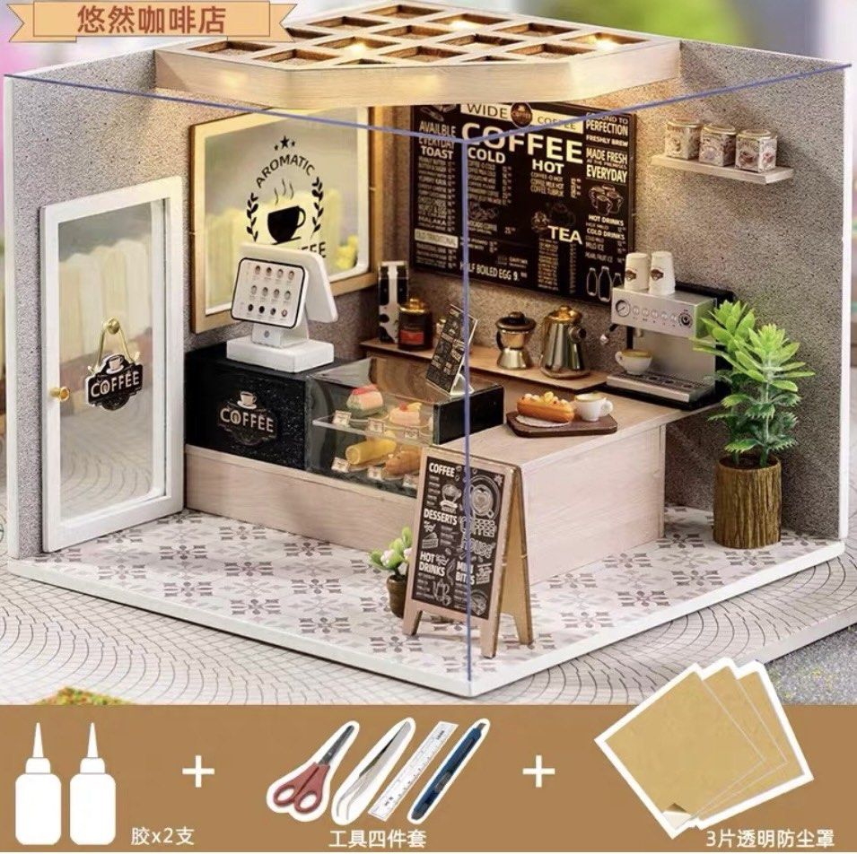 DIY Miniature Cafe Craft Kit (Coffeehouse), Hobbies & Toys, Stationery ...