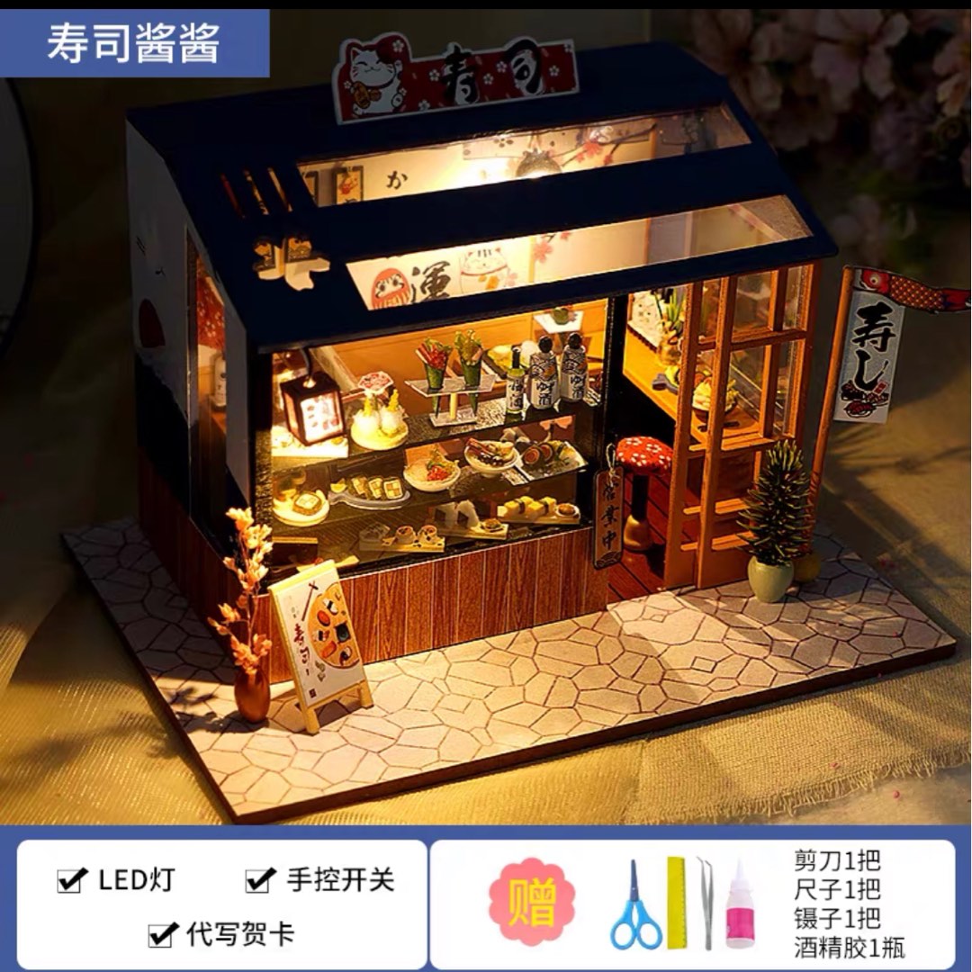 DIY Miniature Craft Kit Build a Sushi Shop Set, Hobbies & Toys ...
