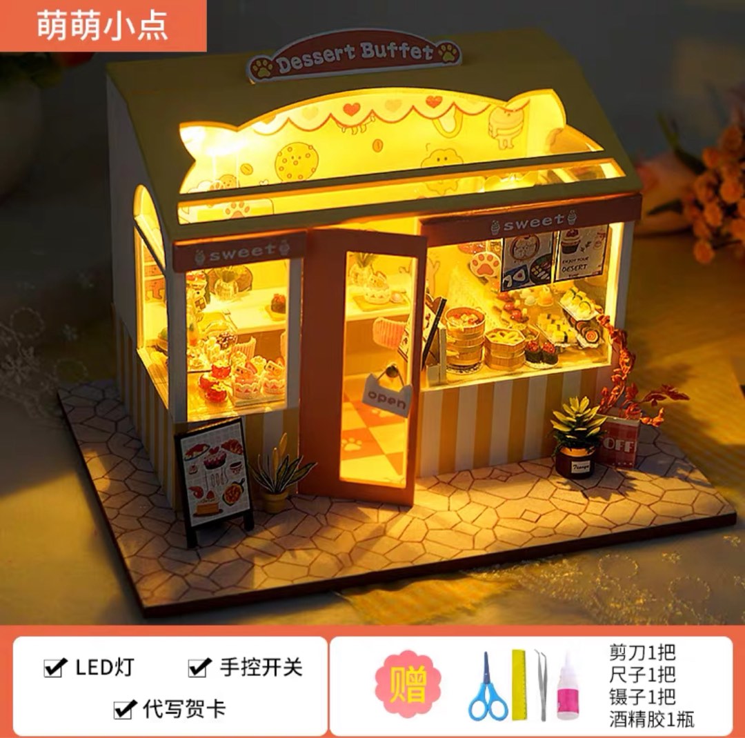 DIY Miniature Craft Kit Build a Dessert Shop Set, Hobbies & Toys ...