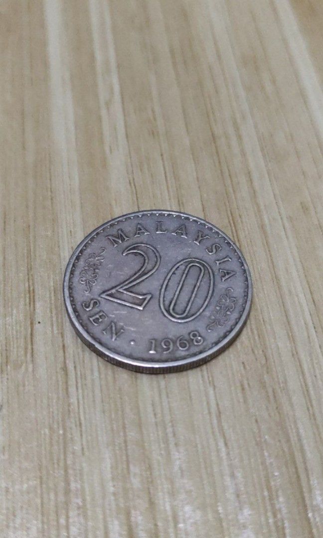 Duit Syiling Lama Ringgit Malaysia 20 Sen Tahun 1968 / Old Coin ...