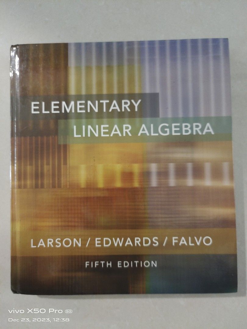 Elementary Linear Algebra By Ron Larson (Hard Cover), Hobbies & Toys ...