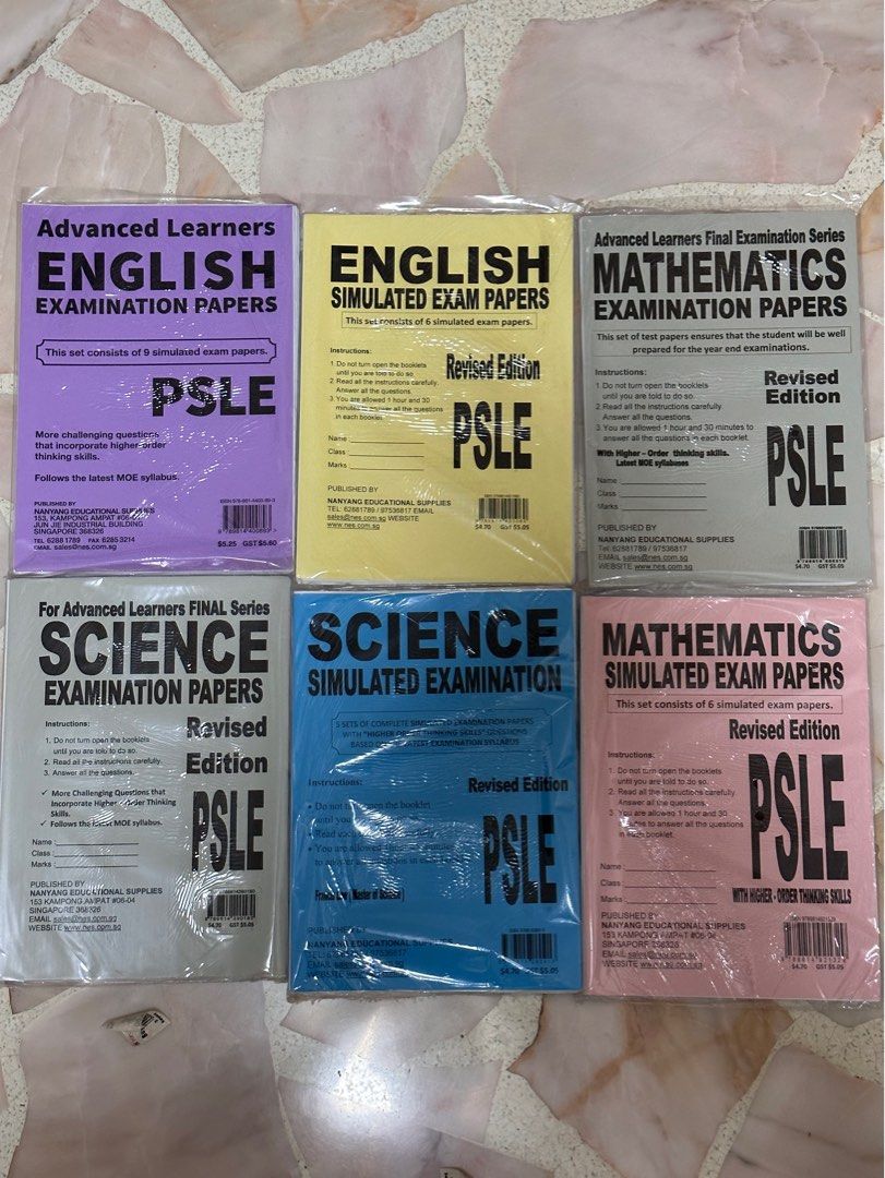 English Maths Science PSLE Simulated Exam Papers, Hobbies & Toys, Books ...