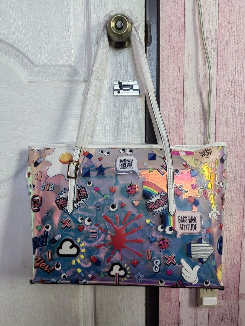 EYE THEME HOLOGRAPHIC TOTE BAG, Women's Fashion, Bags & Wallets, Tote ...