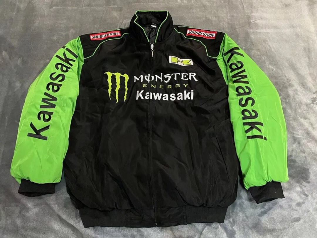 Formula 1 Monster Kawasaki Racing Bomber Jacket, 男裝, 外套及戶外衣服 - Carousell