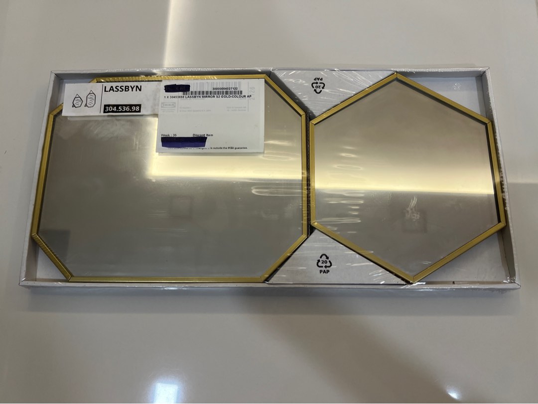 Gold colour mirror, Furniture & Home Living, Home Decor, Mirrors on ...