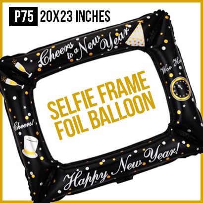 Happy New Year Selfie Frame Foil Balloon, Hobbies & Toys, Stationary ...