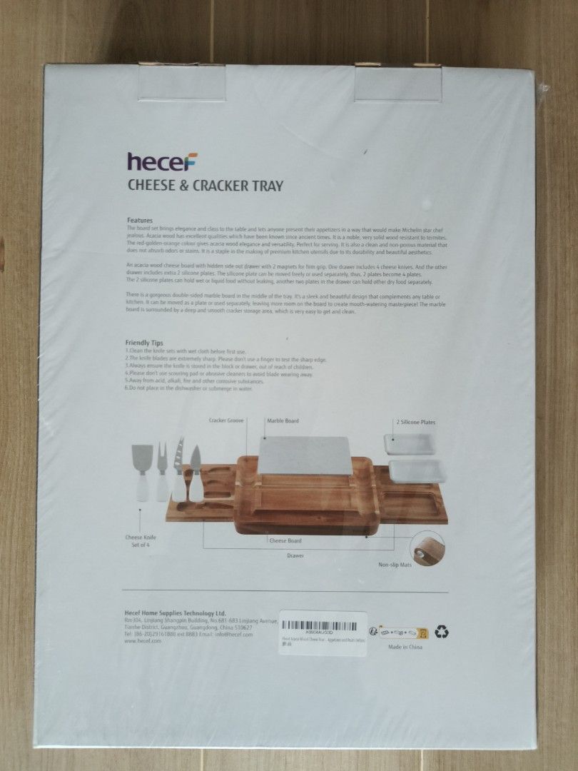 Hecaf Acacia Wood Cheese & Cracker Tray Board (White), TV & Home ...