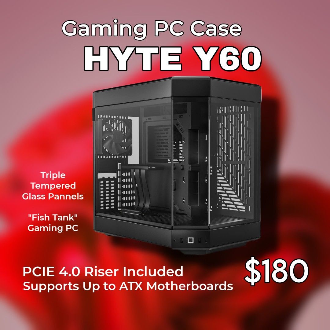 Hyte Y60 ATX Tempered Glass Gaming PC Case - "Fish Tank", Computers ...
