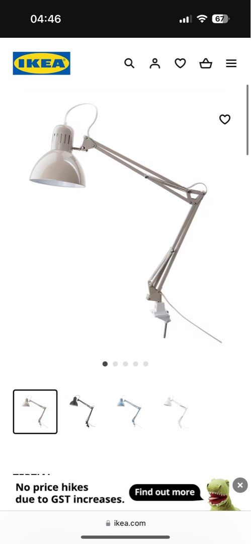 ikea work lamp TERTIAL, Furniture & Home Living, Lighting & Fans ...
