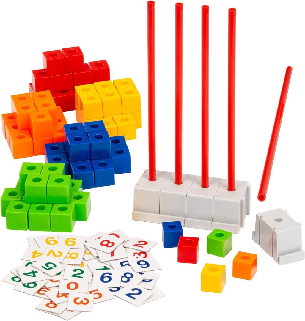 Kids First Math: Stacking Block Abacus Math Kit w/Activity Cards ...
