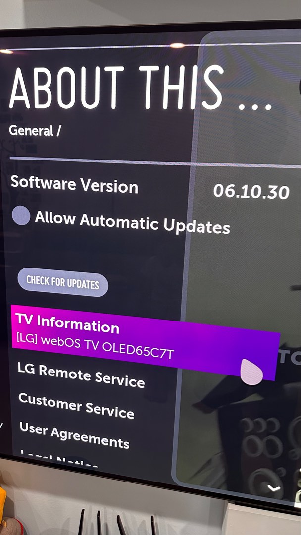 LG OLED65C7T, TV & Home Appliances, TV & Entertainment, TV on Carousell