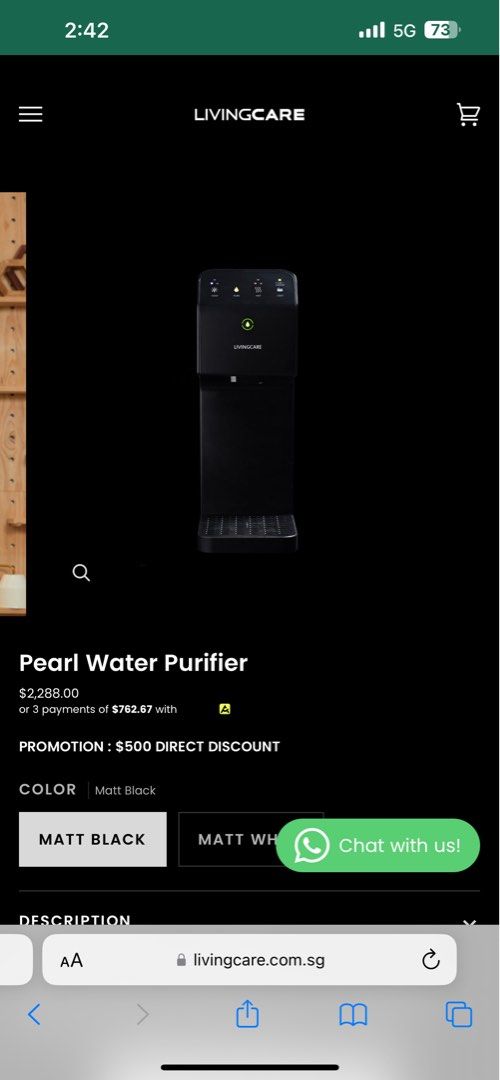 Livingcare Pearl Water Purifier Dispenser, TV & Home Appliances ...