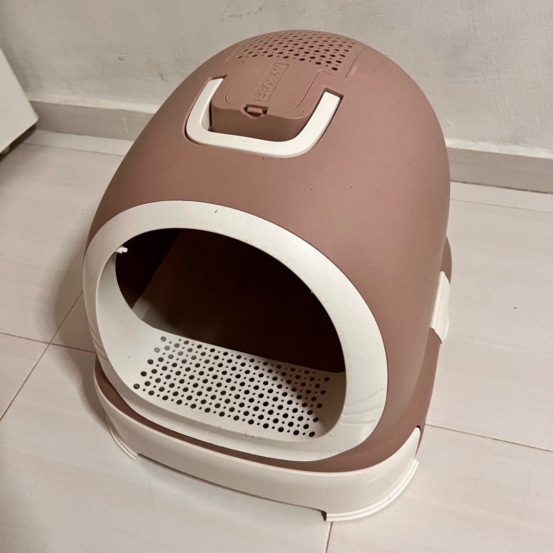 Mauve Pink Igloo Enclosed Cat Litter Box, Pet Supplies, Homes & Other ...