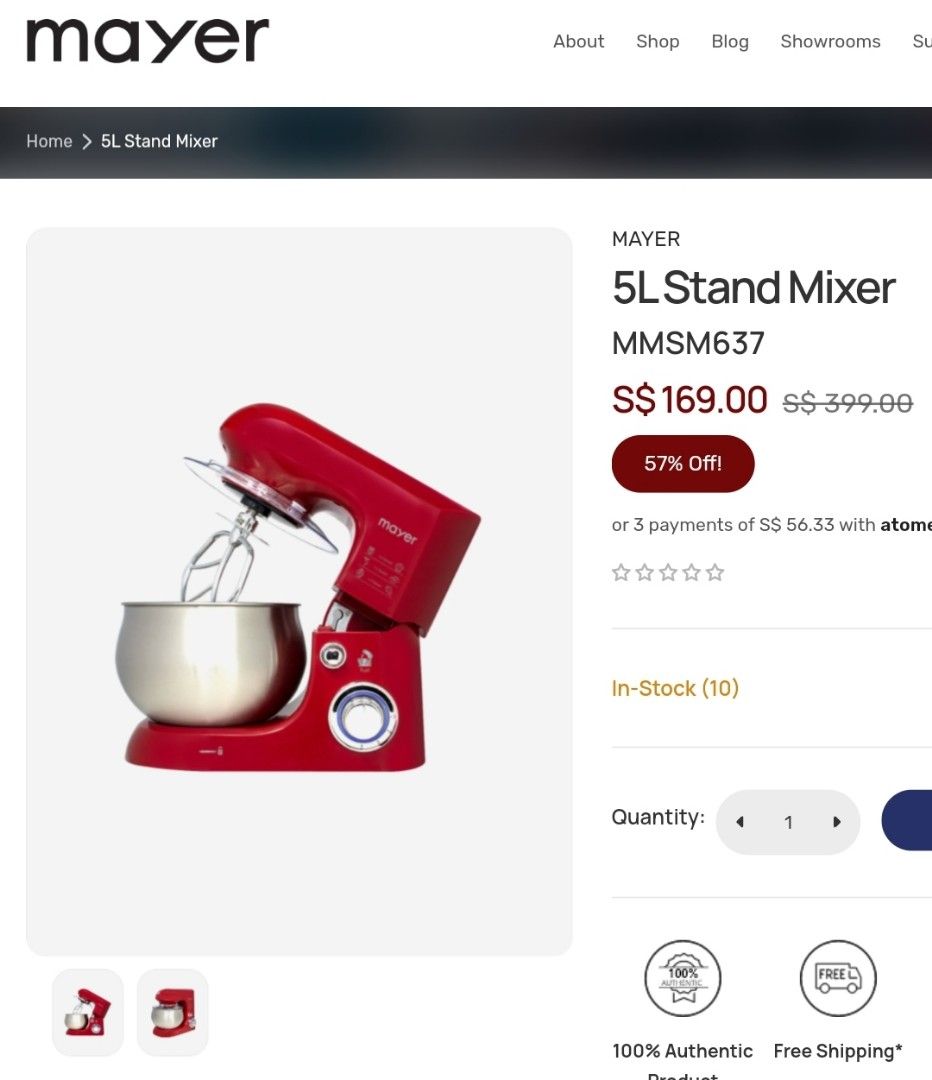 Mayer 5L Stand Mixer (BNIB), TV & Home Appliances, Kitchen Appliances ...