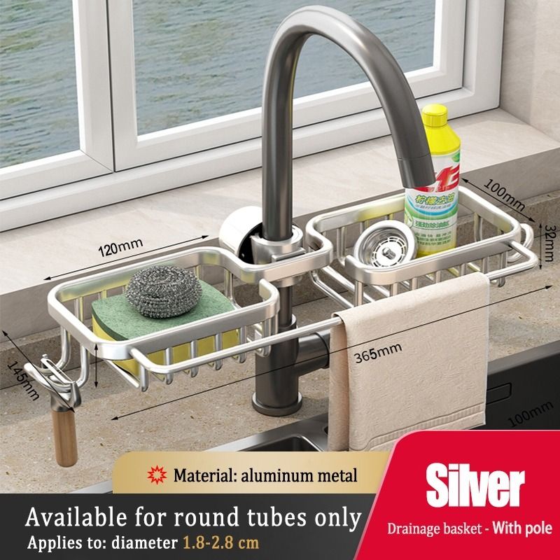 MEIDOO kitchen sink rack Metal Sink storage rack Draining rack for rags ...