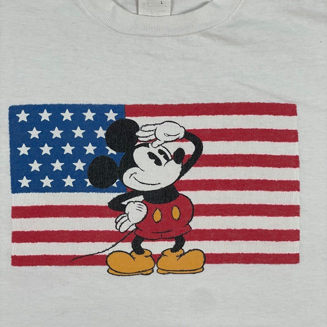 Mickey Mouse Vintage USA Flag Salute, Men's Fashion, Tops & Sets ...
